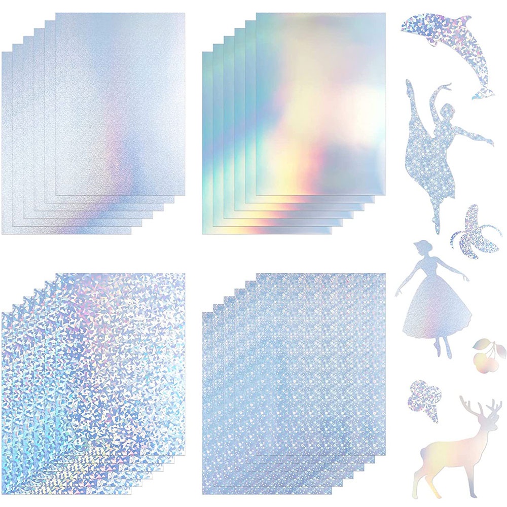 Holographic Glitter Laser Self Adhesive Vinyl Stickers A4 Overlay ...