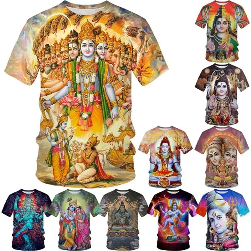 The Latest Fashion Hindu God Lord Shiva 3D Printing Men's And Women's T ...