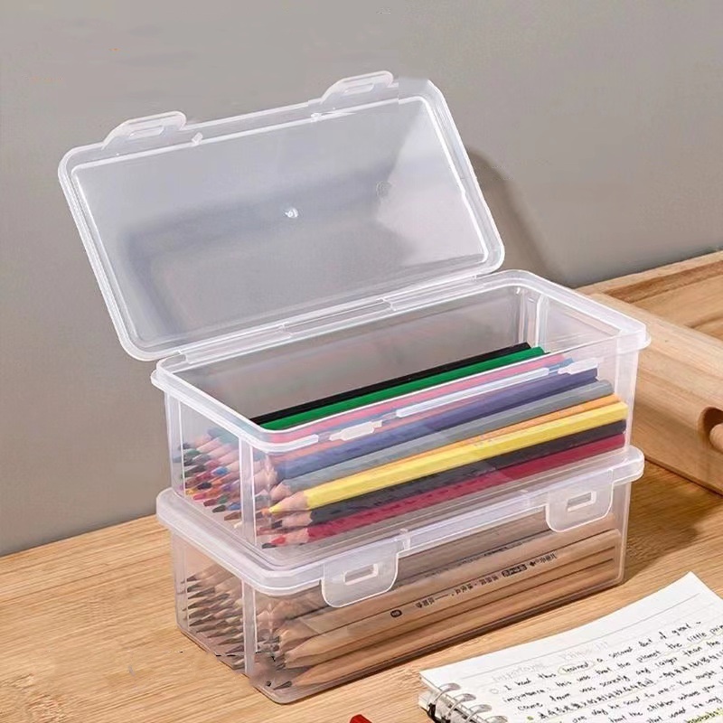 Large Capacity Stationery Storage Case Transparent Pencil Case Marker ...