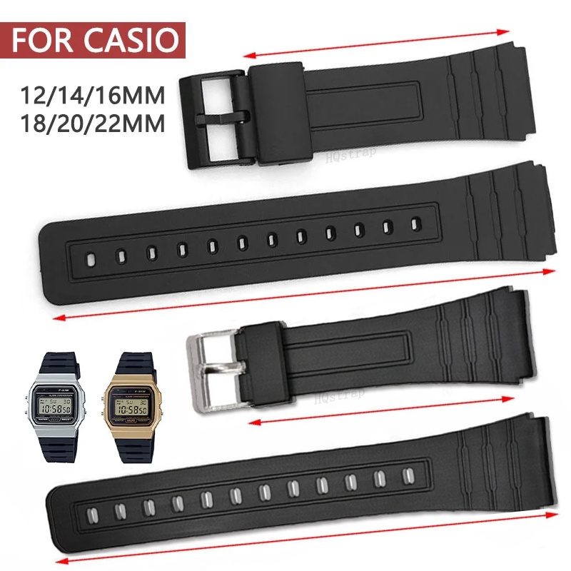 Silicone Watch Strap for CASIO Watch Band 12mm 14mm 16mm 18mm 20mm 22mm Resin Bracelet W800H ...