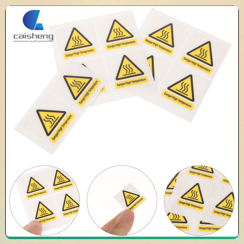 10 Sheets Labels Scald Warning Sticker Stickers Caution Hot Surface ...