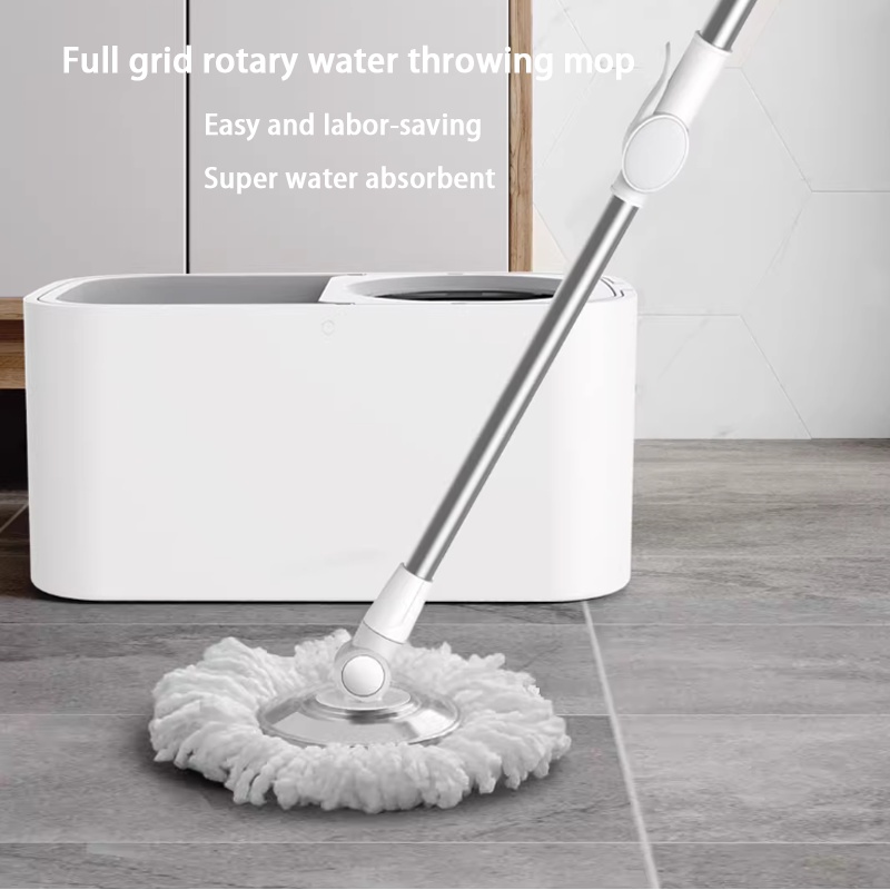 Spinning Mop 360 ° Swivel Retractable Bucket Mop Stainless Steel Round ...