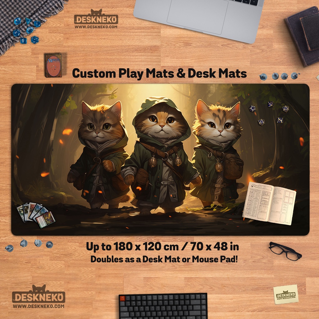 Cats Playmat/Desk Mat, tcg card mtg play mat stitched, 24 14 anime dnd ...