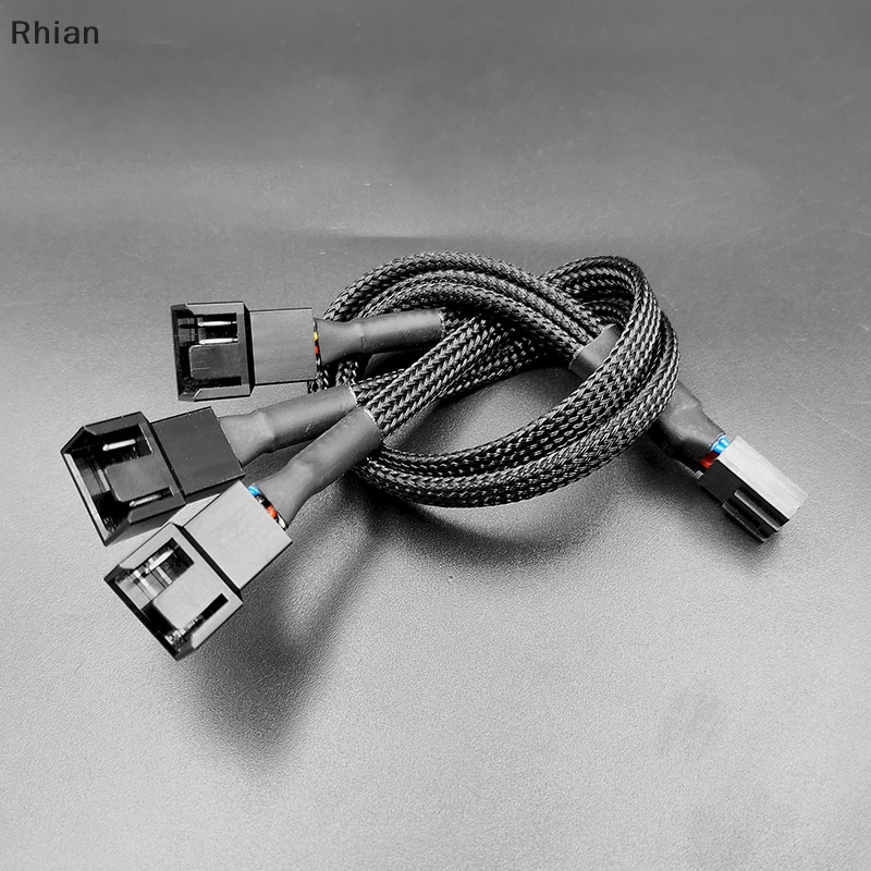 [Rhian] PWM PC Fan Splitter 1 to 2/3 4pin/3pin Sleeved Adapter Cable ...