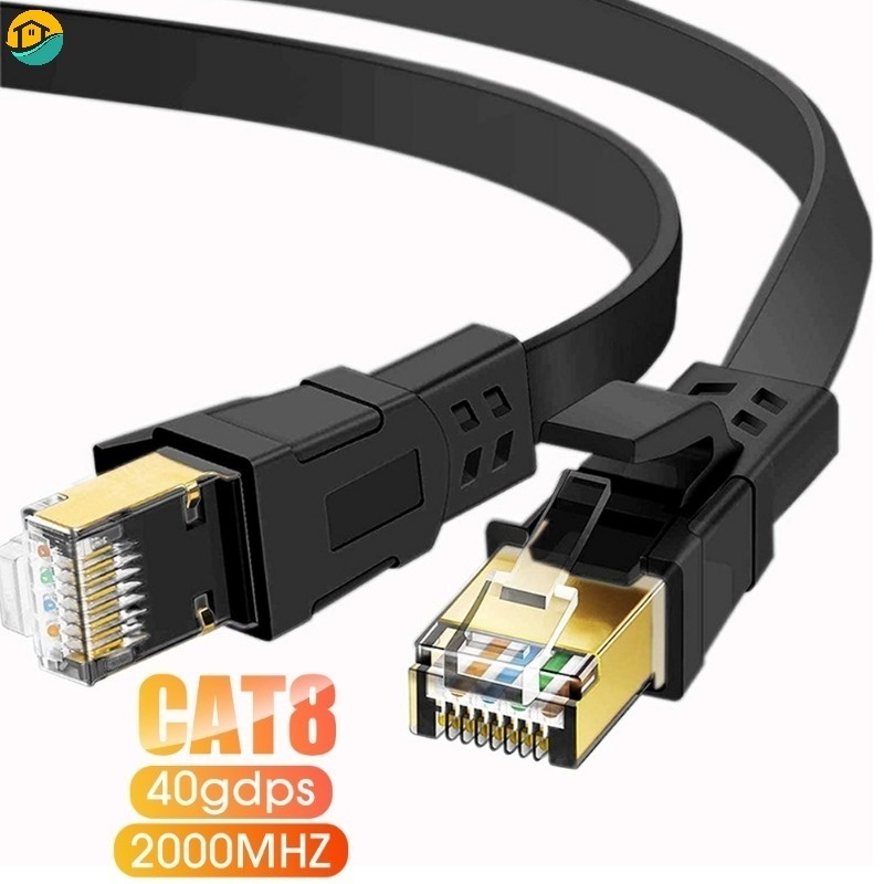 0.5M/1M/2M CAT 8 Rate Lan Ethernet Cable 40Gbps 2000MHz RJ45 SSTP High ...