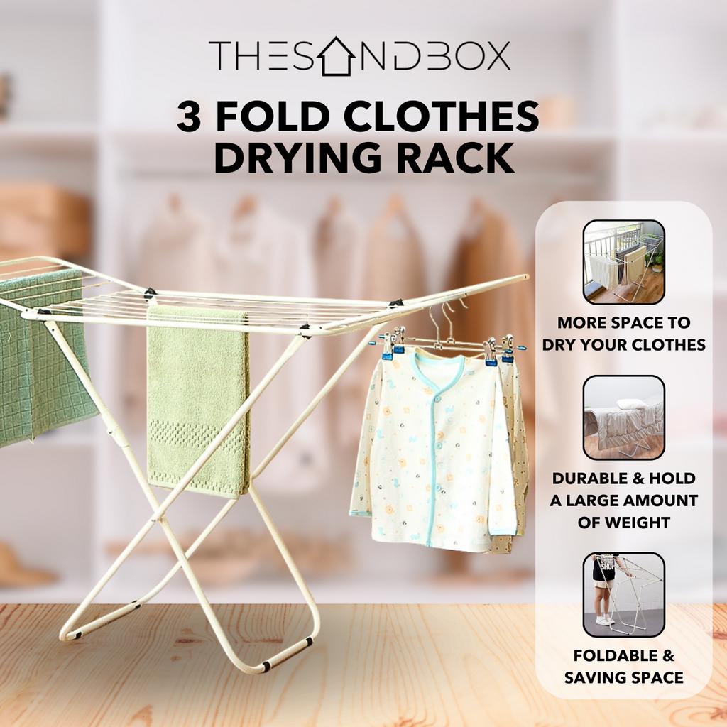 Foldable 3-Fold Iron Drying Rack - Portable, Space-Saving, Collapsible ...