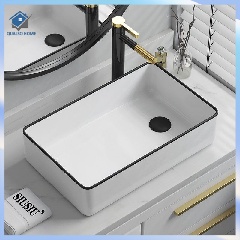 Side Drainage Ceramic Basin Bathroom Wash Basin Left and Right Side ...
