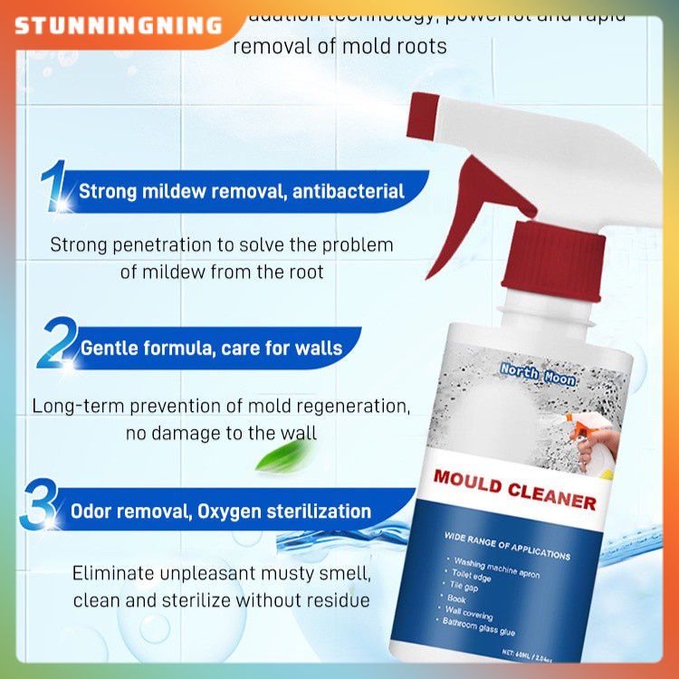 60ml Wall Mold Wall Mildew Removal Spray Mould Stain Agent Cleaner ...