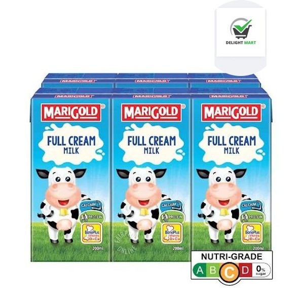 Marigold UHT Packet Milk Full Cream 200ml x6 | Shopee Singapore