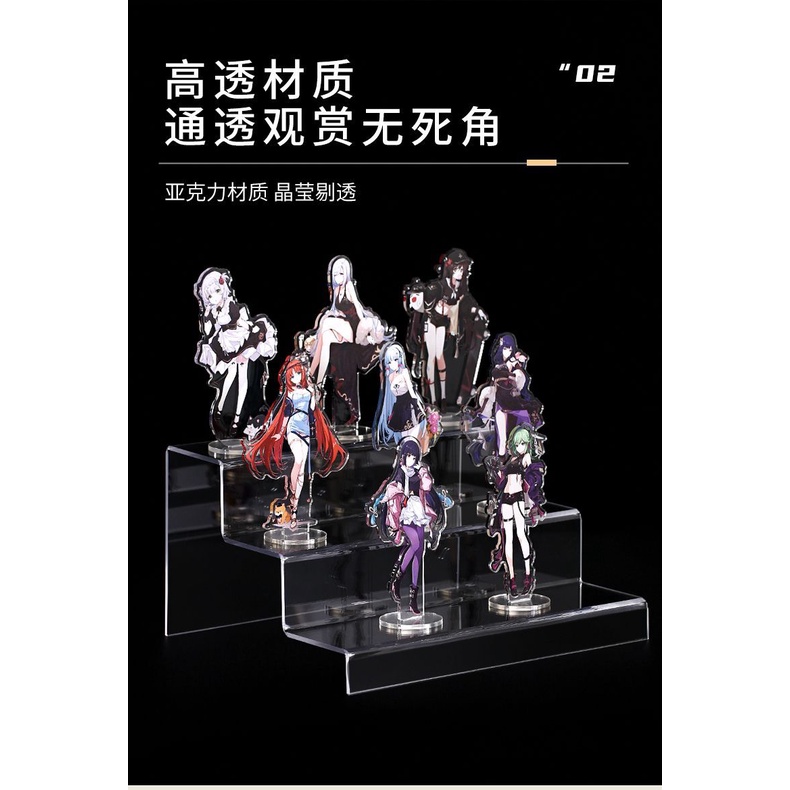Acrylic staircase display rack, three-layer trapezoidal storage rack ...