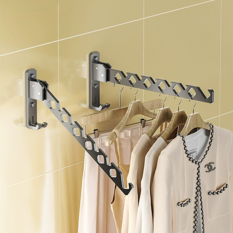 Clothes Drying Rack Adjustable Angle Clothes Hanger Wall-mounted Coat ...