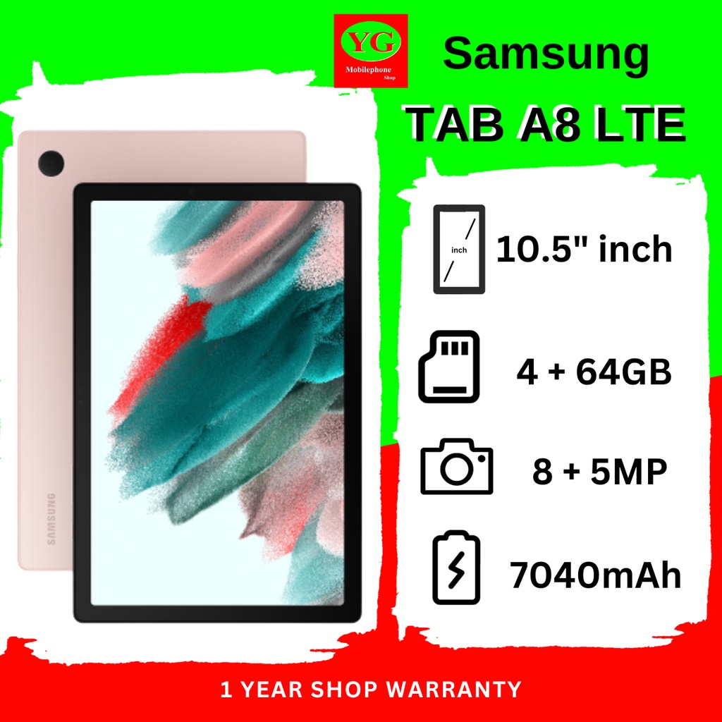 Samsung Galaxy Tab A8 LTE 4GB + 64GB (X205) | 1 Year Shop Warranty | Export Set | Shopee Singapore