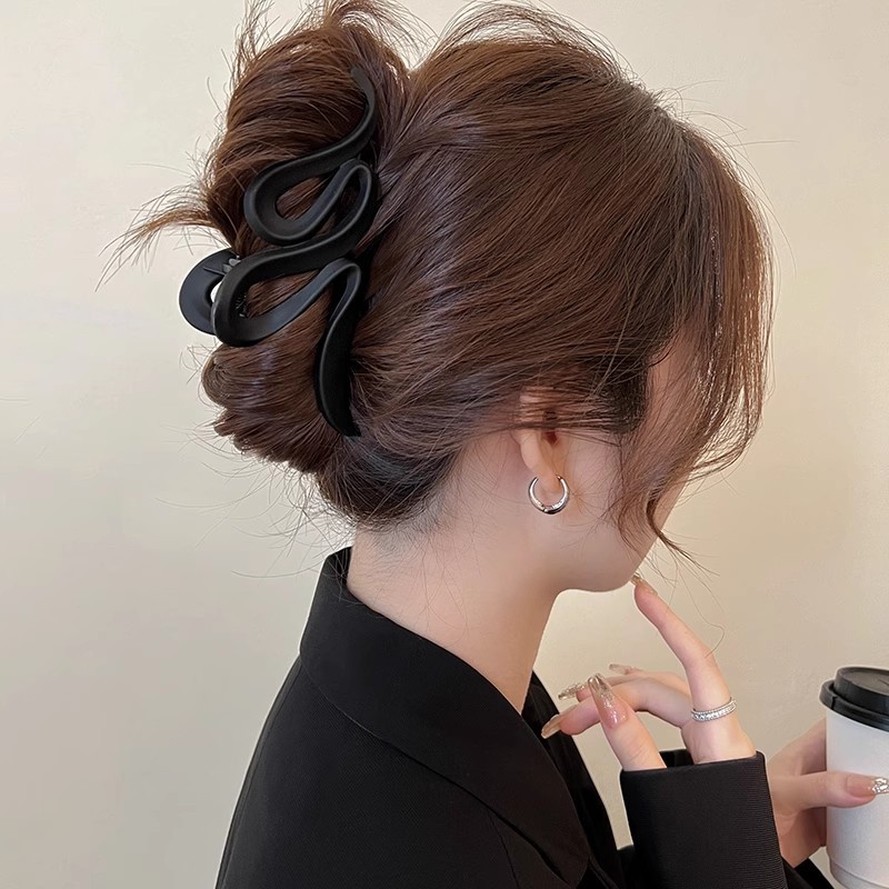 [Beautiful Magpie] Solid Color Acrylic Wavy Hair Clip, Simple and ...
