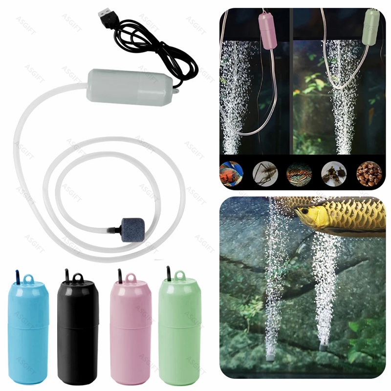 Portable USB Mini Aquarium Air Pump Fish Tank Air Compressor Oxygen ...