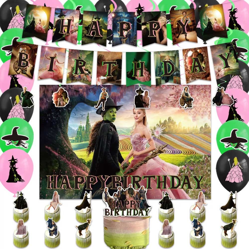Wicked Birthday Party Decorations Backdrop Baby Shower Party Balloon ...