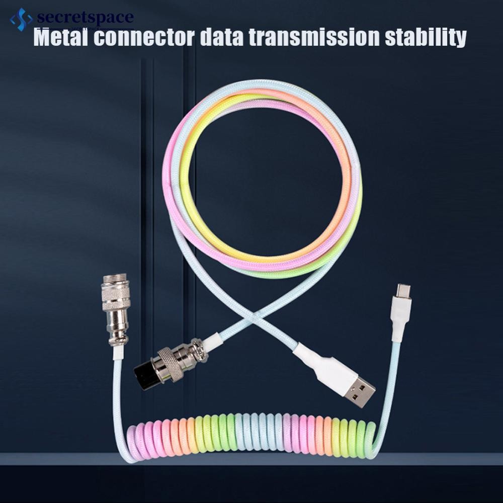SECRETSPACE 3M Type C Mechanical Keyboard Coiled Cable USB Keyboard ...