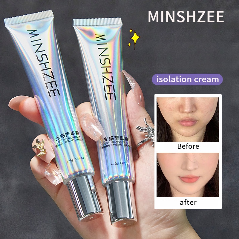 MINSHZEE Makeup Primer Light-Sensing Isolation Cream Concealer Base ...