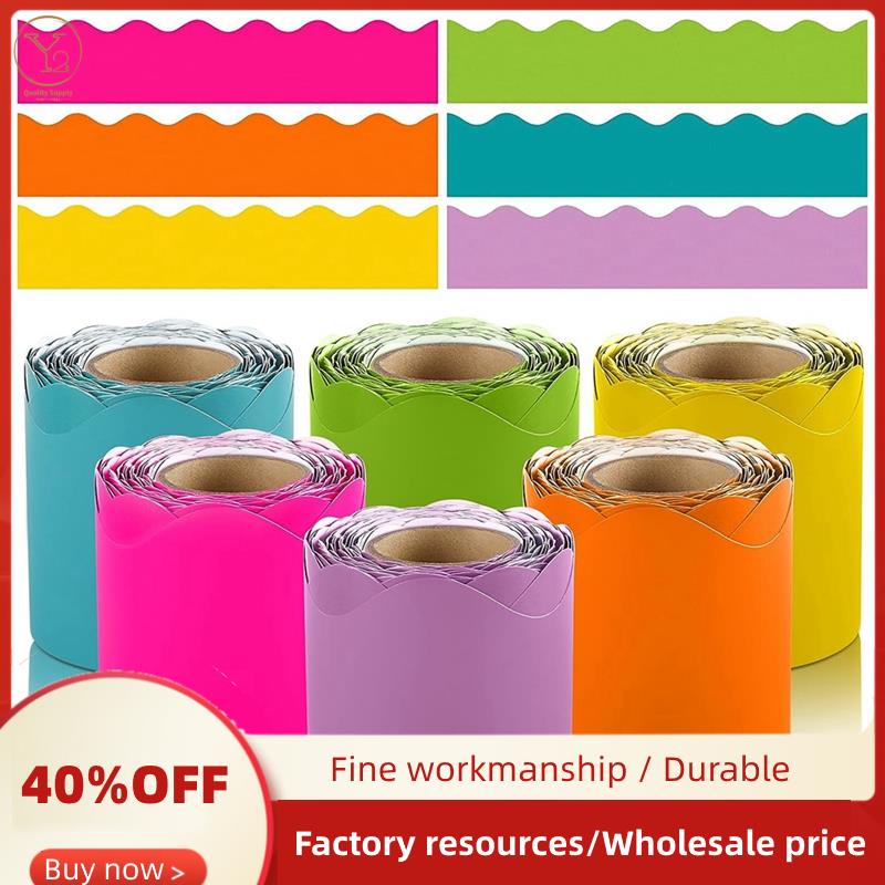 6 Rolls 198 Ft Bulletin Board Borders for Classroom, Paper Roll ...