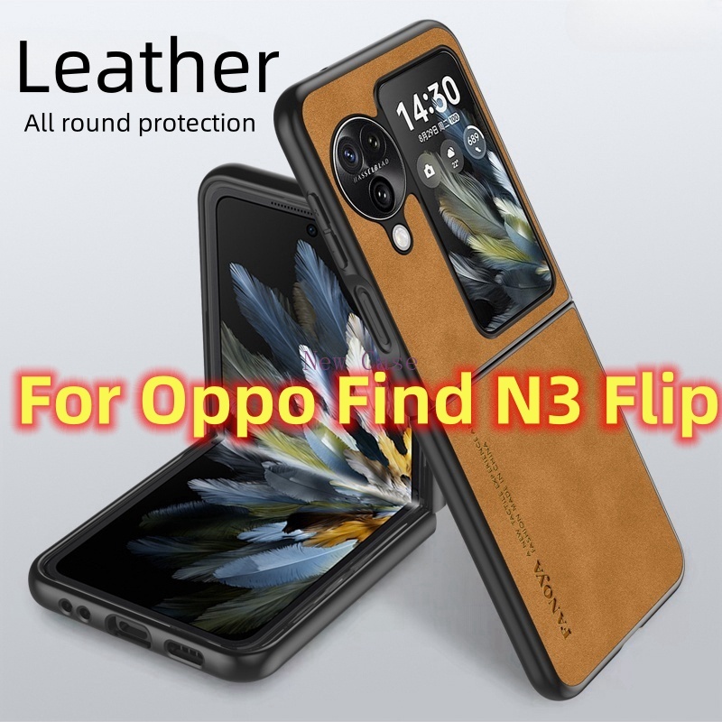 Luxury Matte Leather Flip Casing For Oppo Find N3 Flip N3Flip FindN3 ...