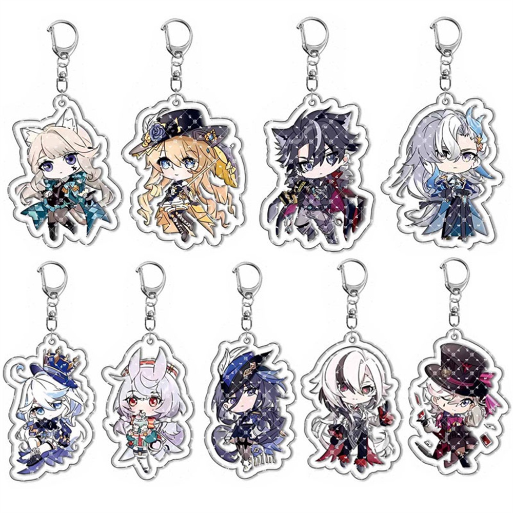 Cute Anime Genshin Impact Keychain Cartoon Game Character Lynette Lyney ...