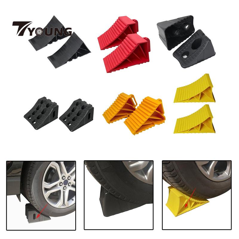 [In Stock] 2 Pieces Heavy Duty Wheel Chocks Rubber Wheel Chocks Easy to ...