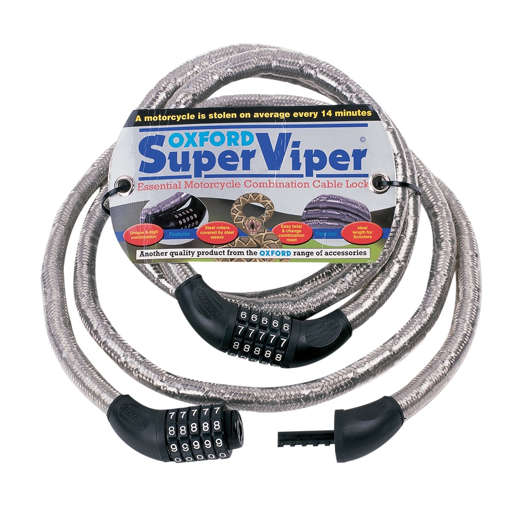 Oxford OF236 Super Viper Combin Lock + Bracket 1m X 22mm | Shopee Singapore