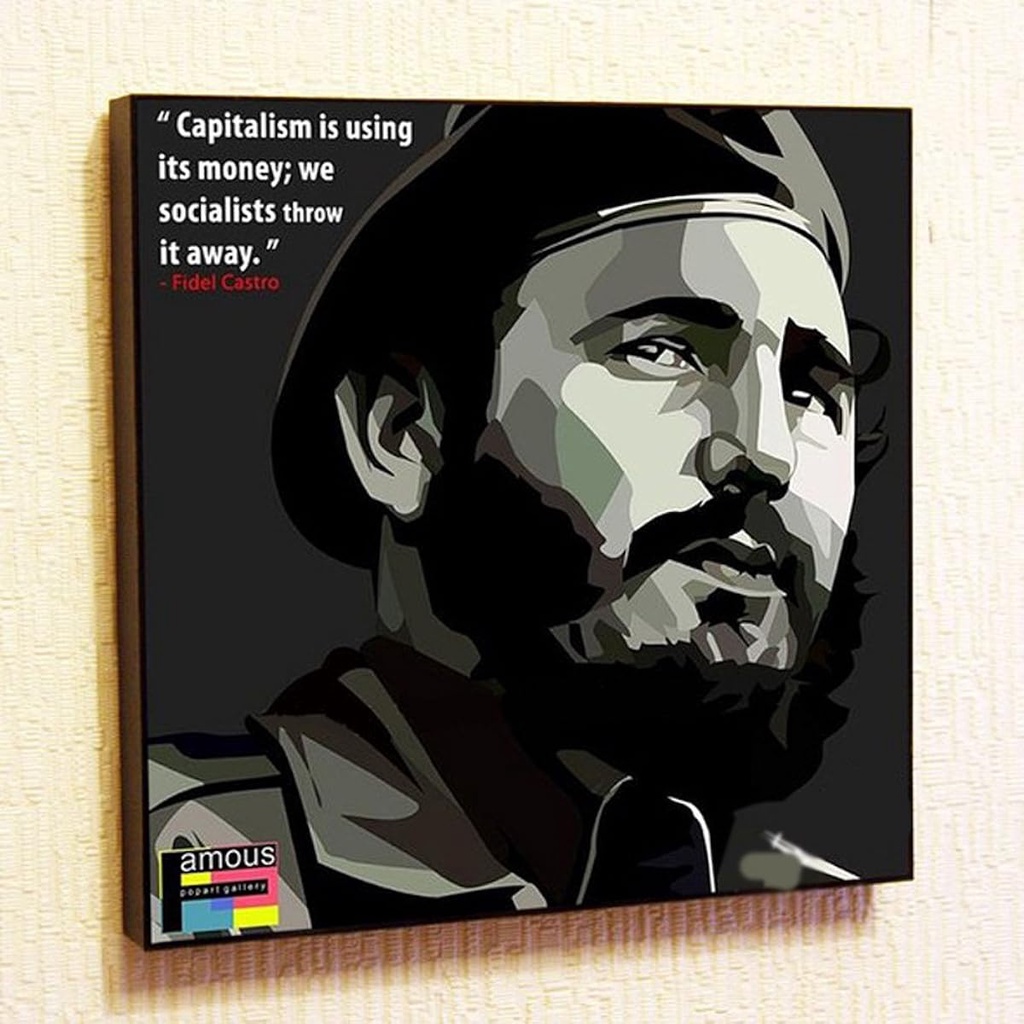 Fidel Castro Poster and print POP ART Painting on Canvas Motivational ...