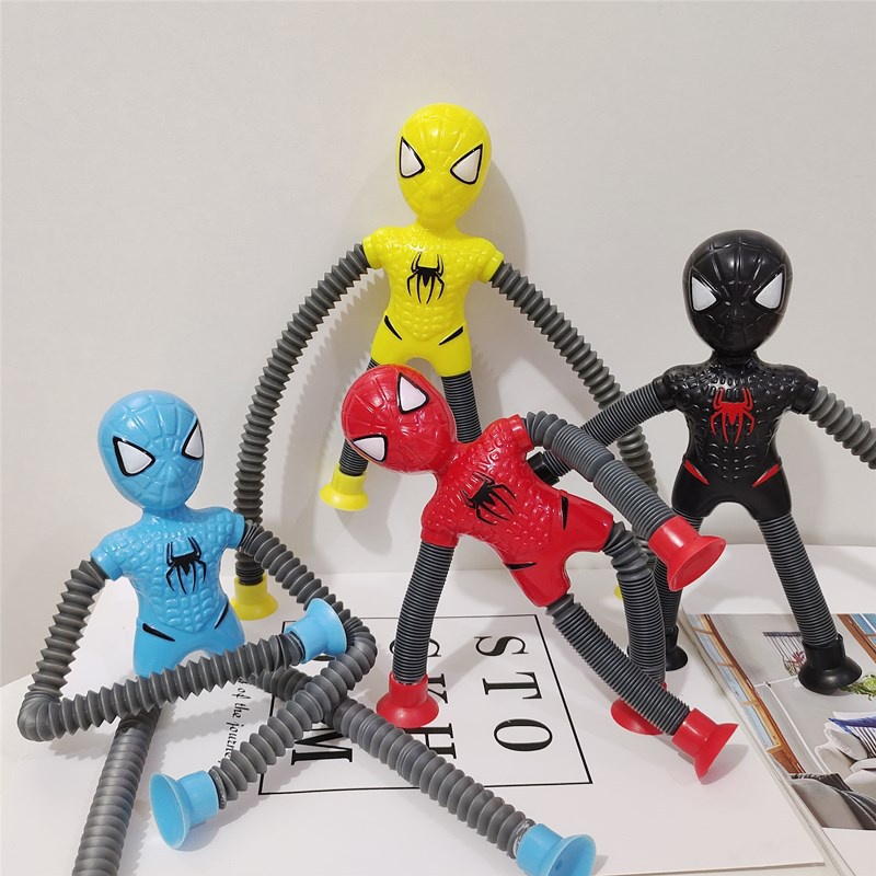 Superhero Suction Cup LED Telescopic Tube Spider-Man Stretch Robot ...