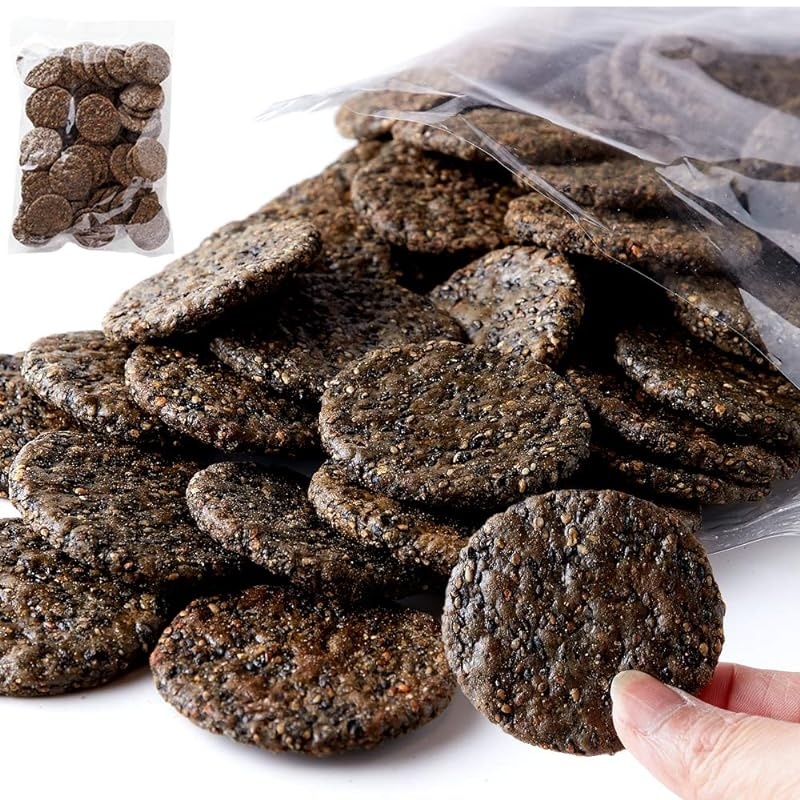 【Direct from Japan】Natural Life Japanese Black Sesame Crackers (500g ...