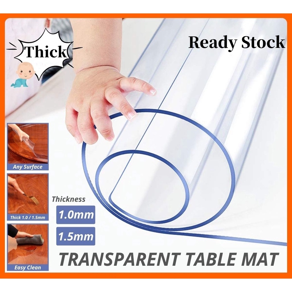 PVC TABLE MAT 1.0mm/1.5mm Thick Clear Protective PVC Waterproof Table ...