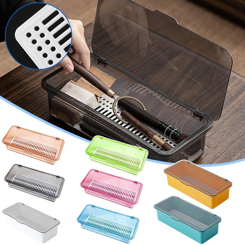 Plastic Cutlery Storage Box With Drainer And Cover Kitchen Utensil ...