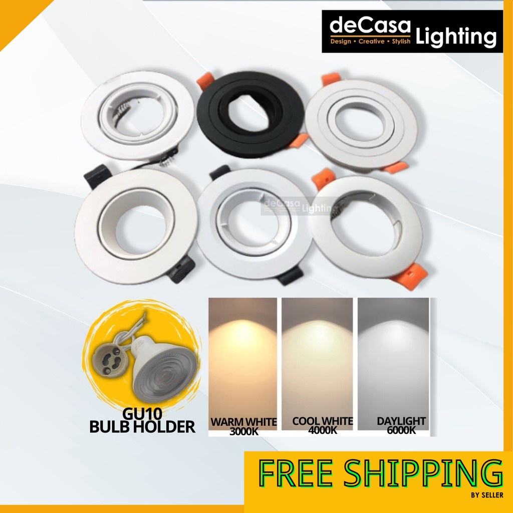 DECASA LIGHTING GU10 Lamp Holder Eyeball Casing Bundle Spotlight Case ...