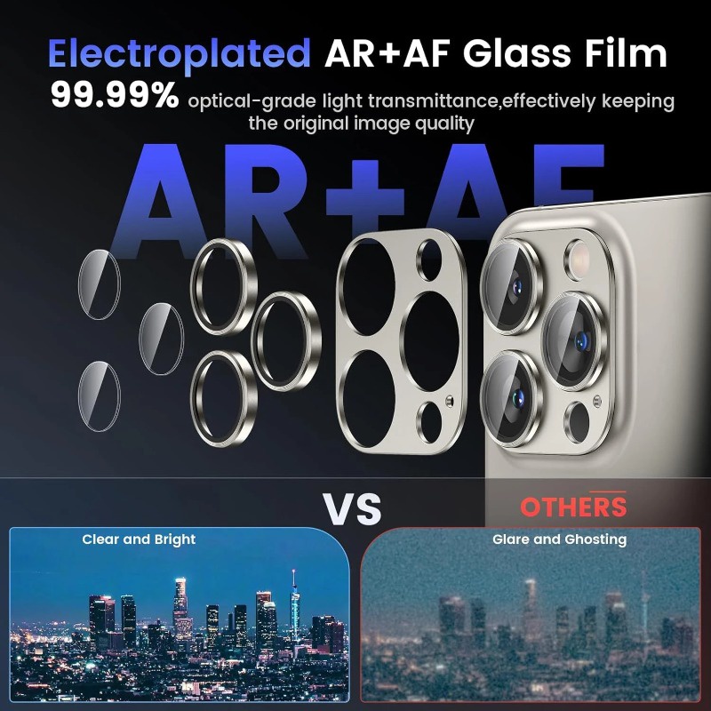 Titanium Color Camera Lens Protector For iPhone 16 15 14 13 Pro Max 16 ...