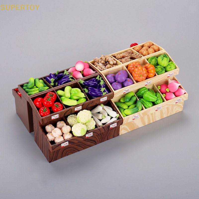 SUPERTOY 1/12 Dollhouse Simulated Fruit Vegetable Rack Dollhouse ...