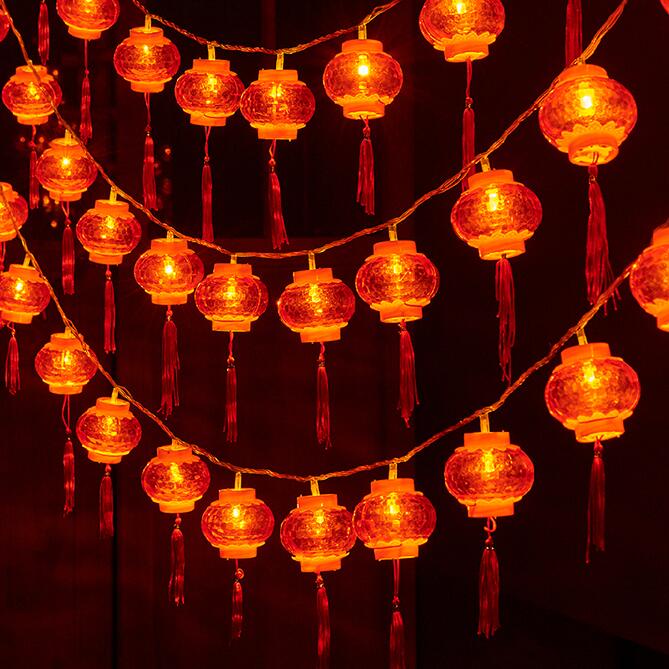 CNY Decorate String Lights LED Red Lantern for Chinese New Year DIY ...