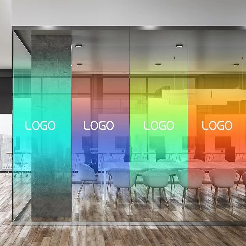 Office Gradient Film Customized Shopping Mall Partition Translucent ...