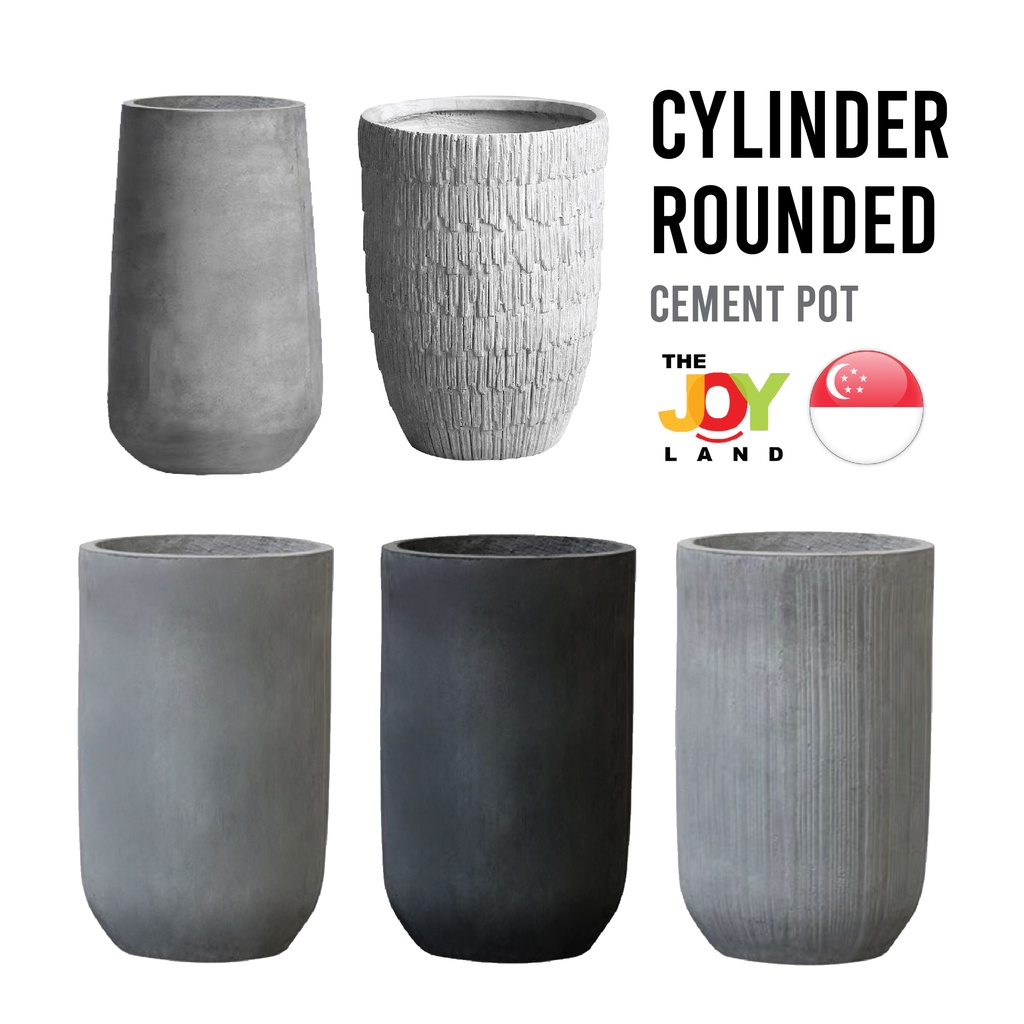 Cement Pot Planter Box Planter Pot Fiberglass Pot Tall Pot Round Cement ...