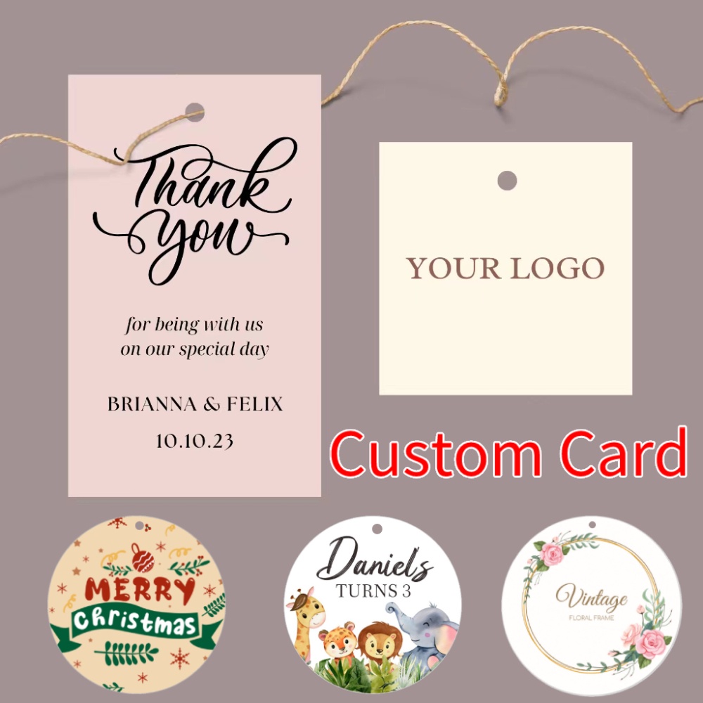 Custom Tag Round Small Card Party Decoration Paper Label Gift | Shopee ...