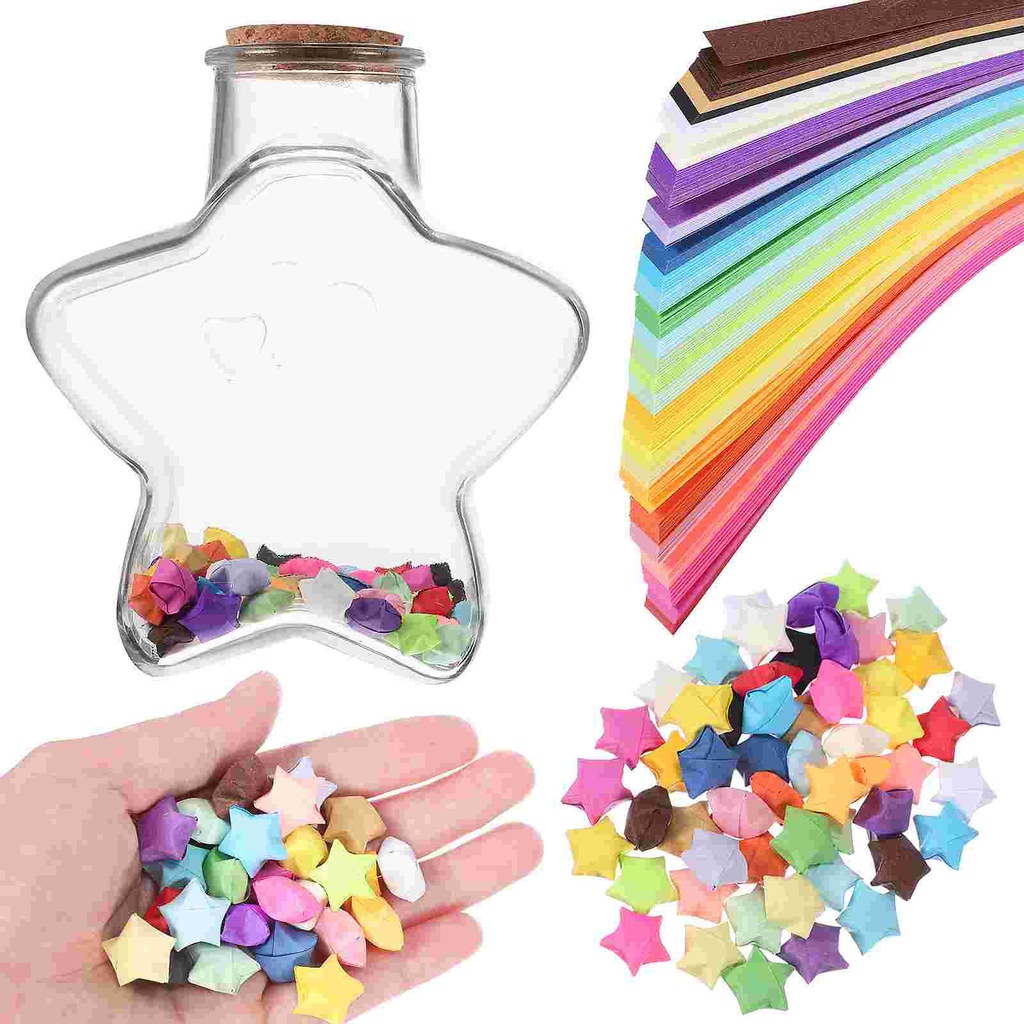 Stars Glass Jars Wish Jars DIY Handmade Crafts Folding Lucky Star ...
