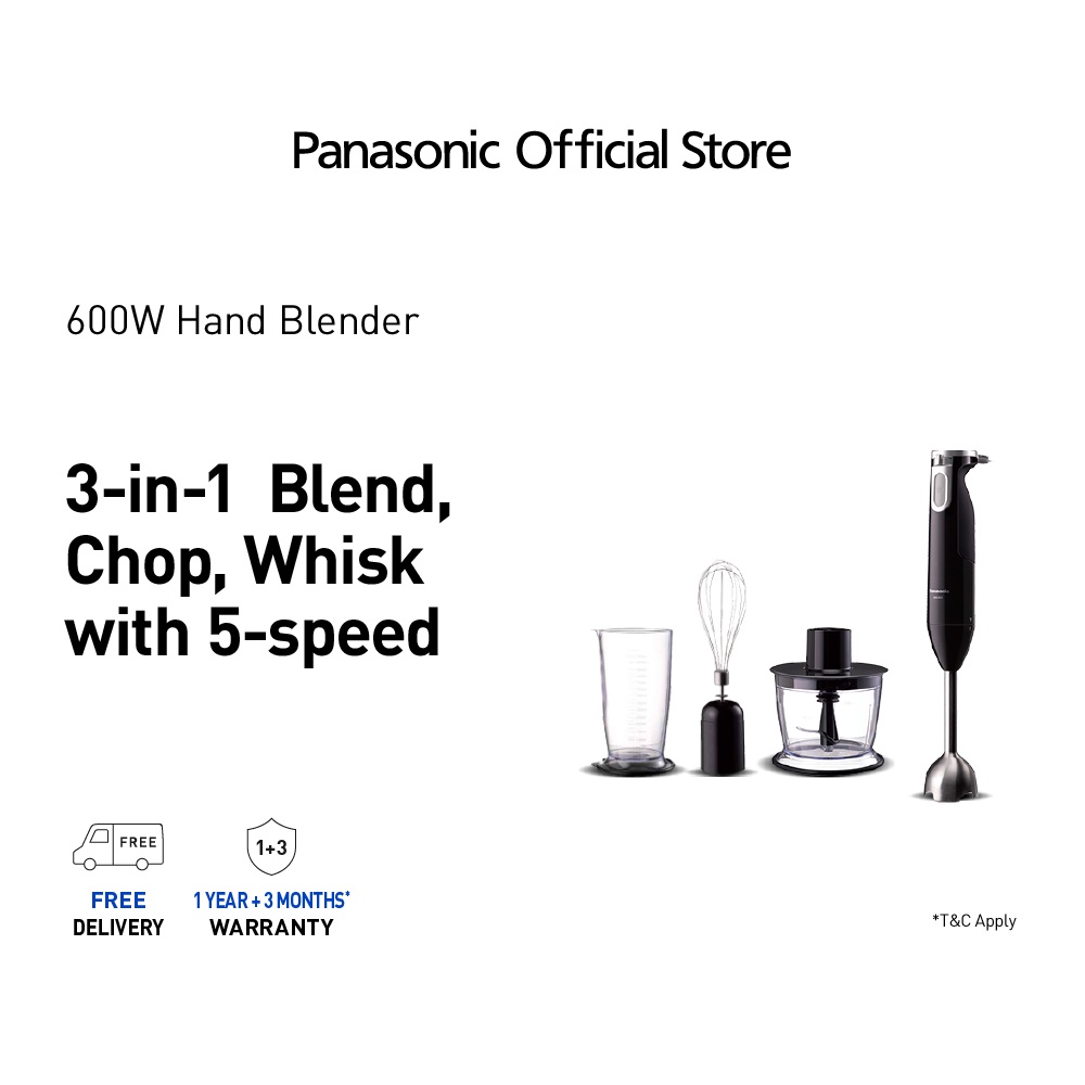 Panasonic MX-SS1BSP 3-in-1 Hand Blender Whisk Chopper (600W) | Shopee ...
