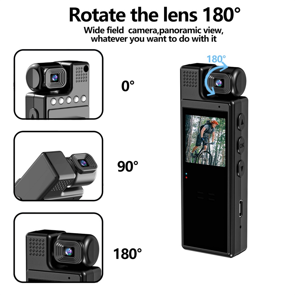 Body Camera Full HD 180 Rotate Sports Camera Wifi Mini cam Digital ...