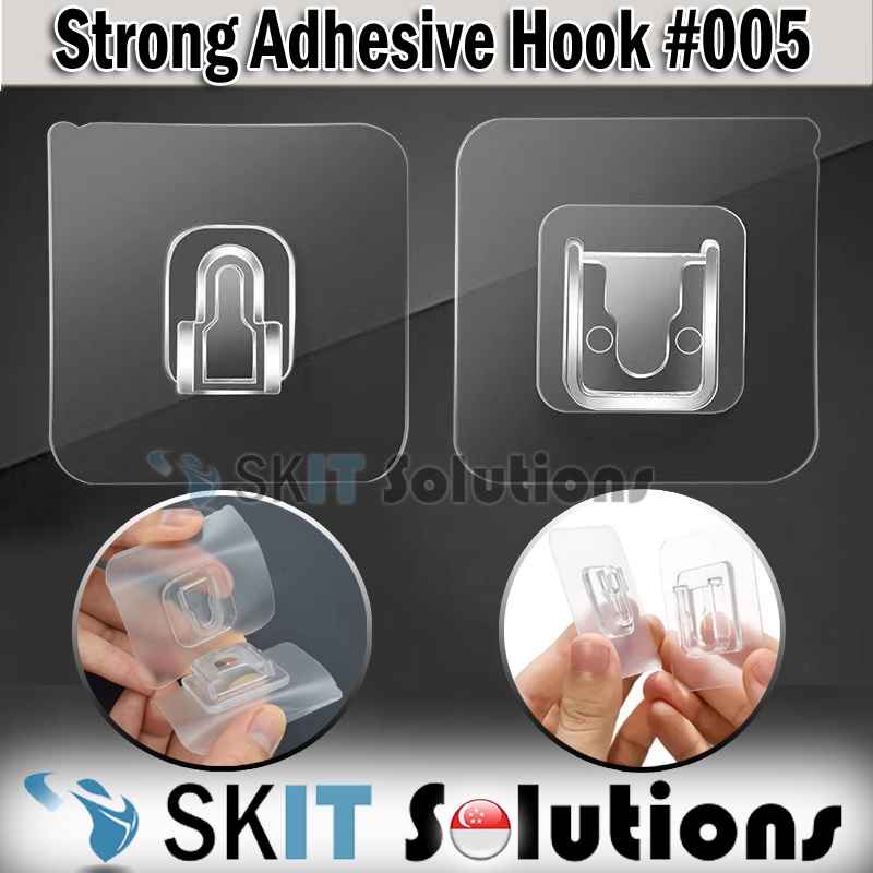 1 Pair of Strong Magic Hook Without Nail Transparent Sticky Hanging ...