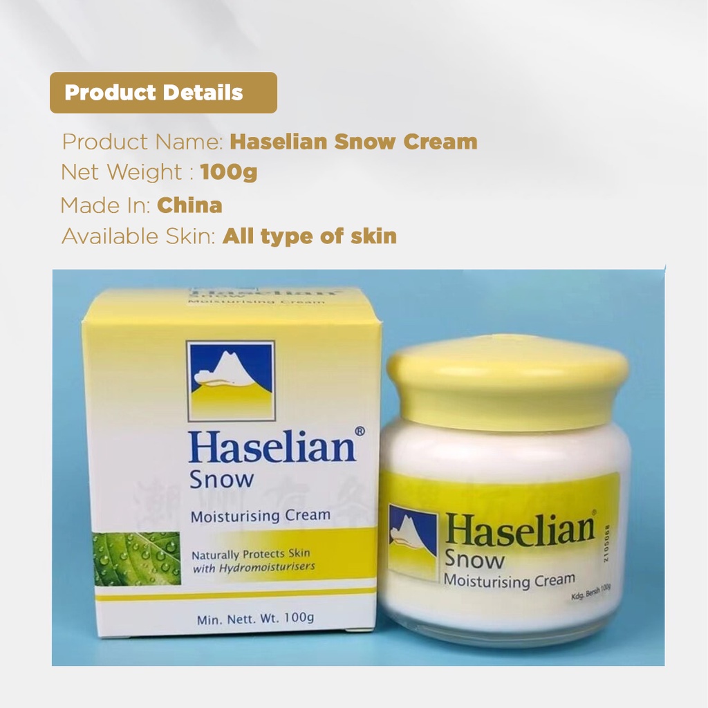 Haselian Snow 100g Moisturising Cream | Face & Body Moisturiser Cream ...