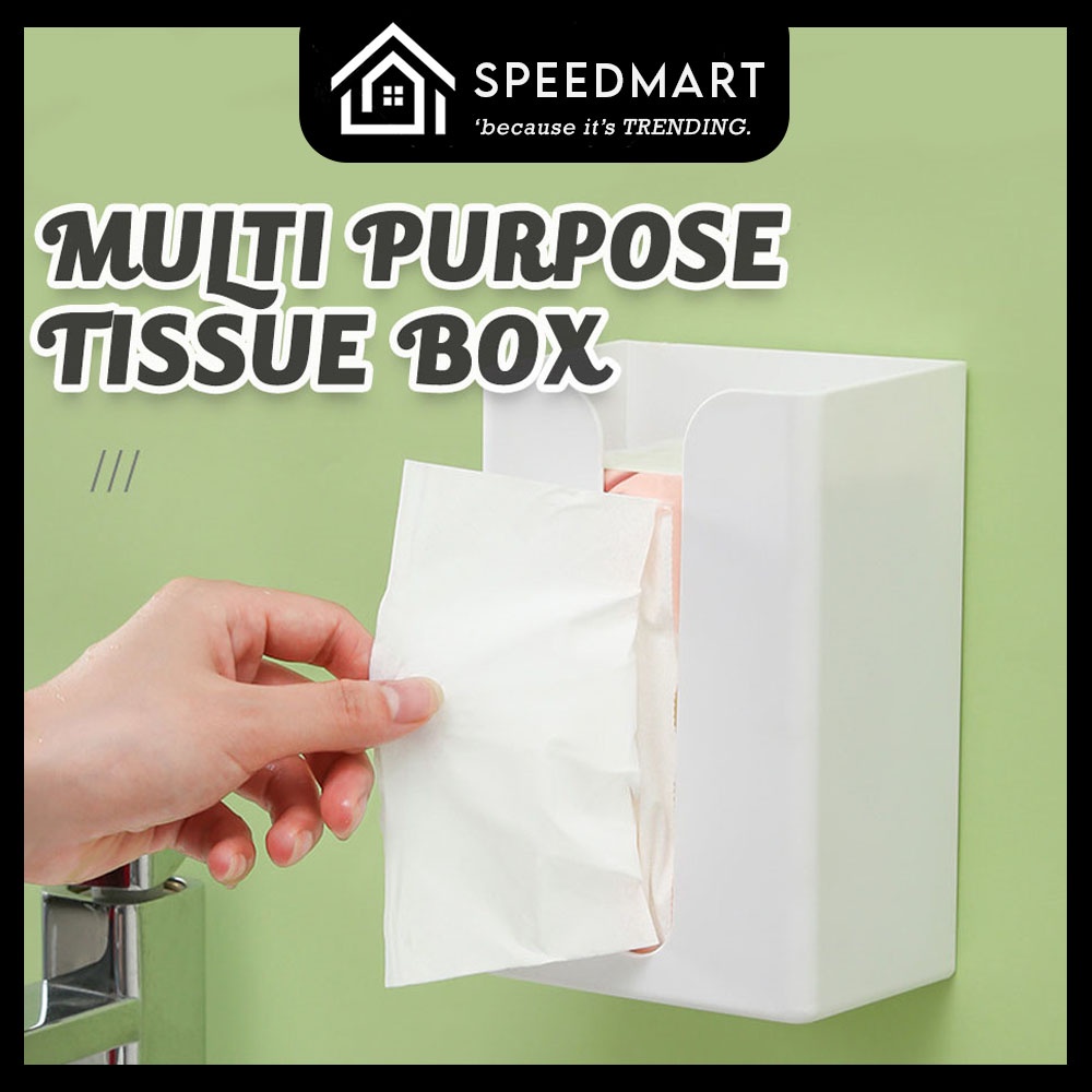 SPEEDMART Multi Purpose Tissue Box Wall Mounted Kitchen Traceless ...