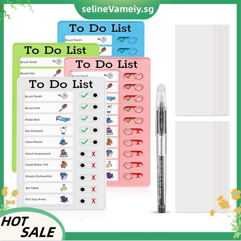 Chore Chart Set for Kids Family Daily Planner with Slider for Classroom ...