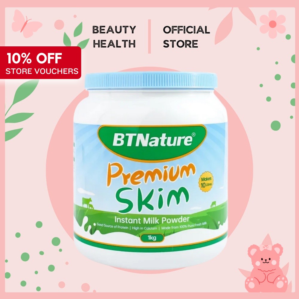 BTNature Premium Skim Instant Milk Powder 1kg l 3 years old onwards ...