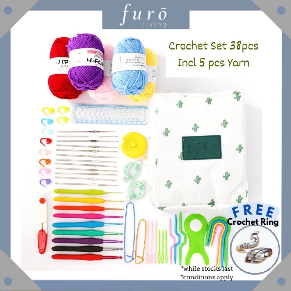 🇸🇬 [New Product Sale] Crochet Set Extra-Long Crocheting Needles with ...