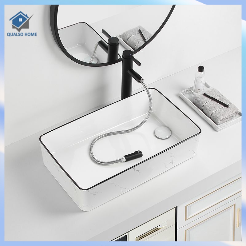 Table basin ceramic wash basin left and right side side Water Side row ...