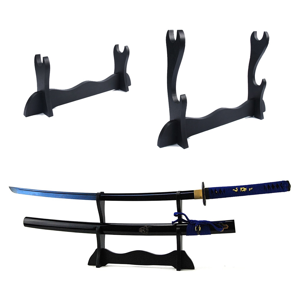 1/2 Tier Large Wooden Sword Stand Display Holder Samurai Sword Katana ...