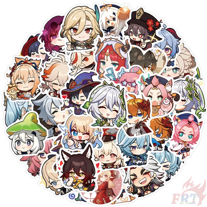 60Pcs/120Pcs Q Genshin Impact Stickers Fashion DIY Waterproof Decals ...